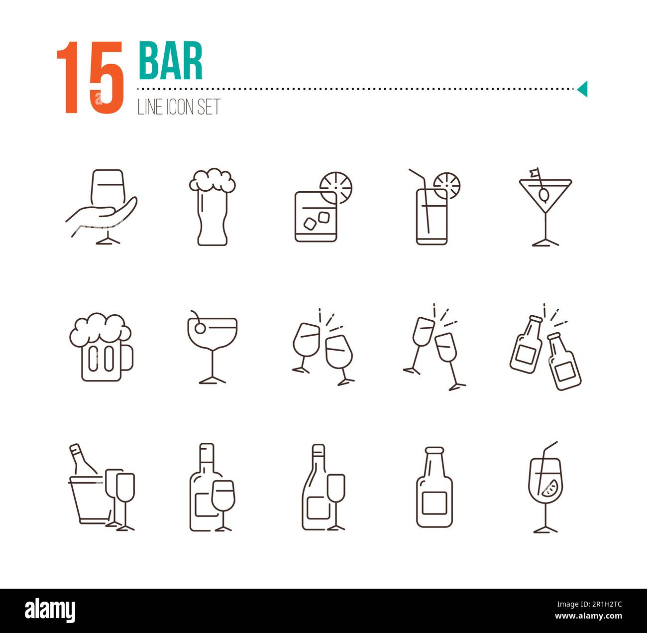 Bar line icons Stock Vector Image & Art - Alamy