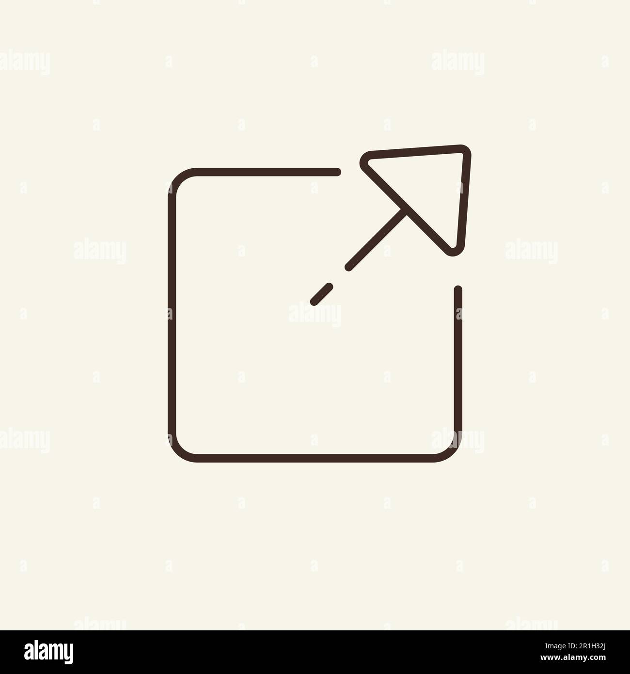 Right diagonal arrow in square line icon Stock Vector Image & Art - Alamy