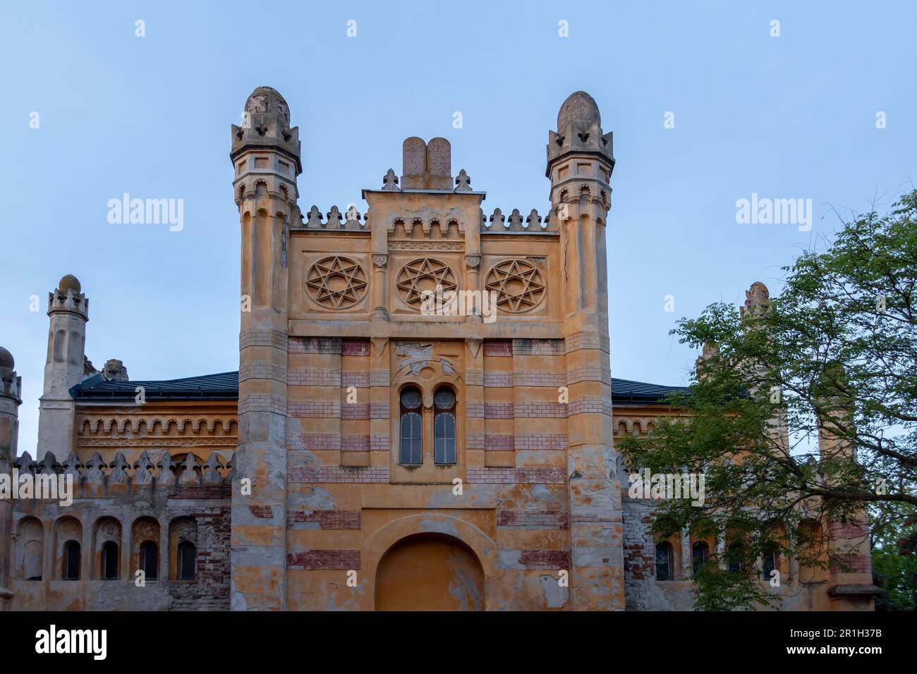 Exterior of the old Jewish synagogue erected in 1883 in the town of ...