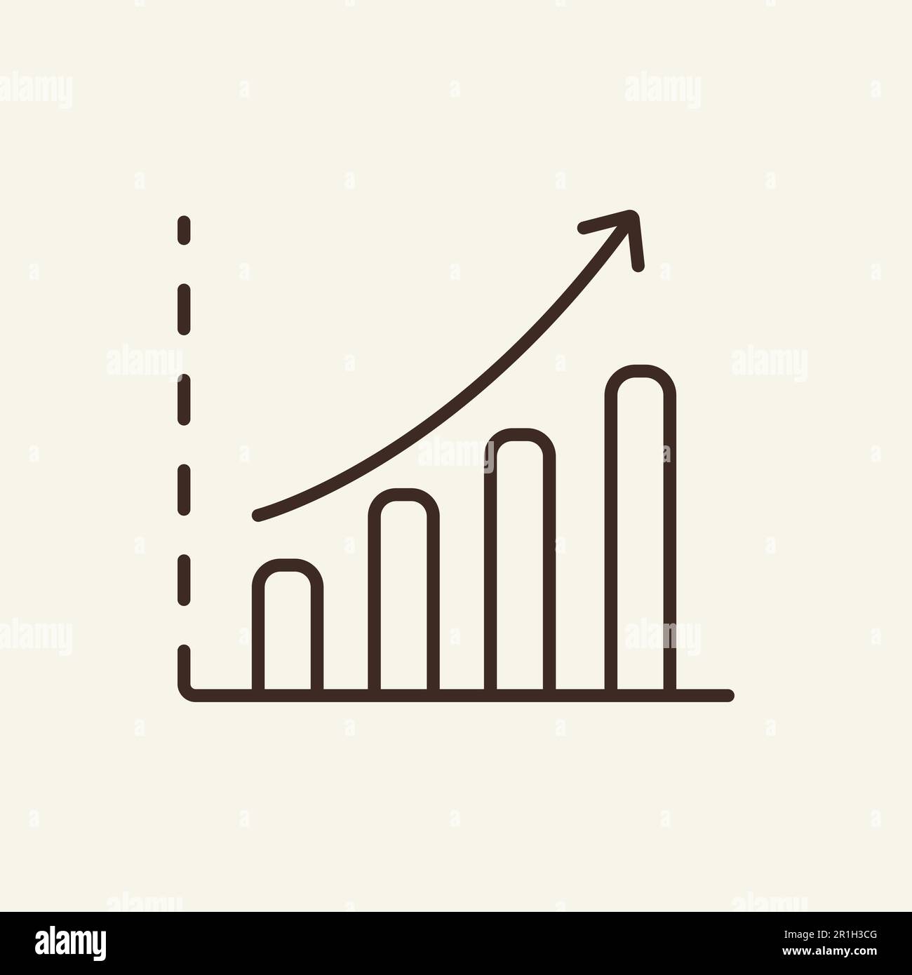 Graph with four indexes and diagonal arrows line icon Stock Vector ...