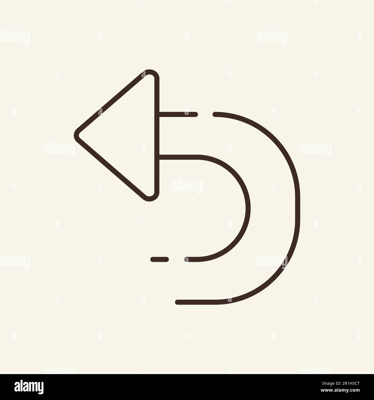 Semi Circle Counter Clockwise Arrow Line Icon Stock Vector Image And Art