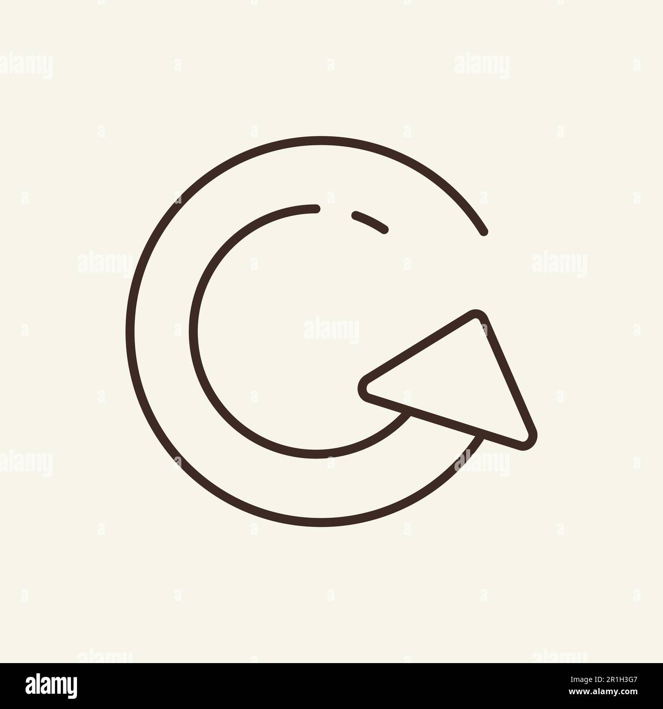 Round Counter Clockwise Arrow Line Icon Stock Vector Image And Art Alamy