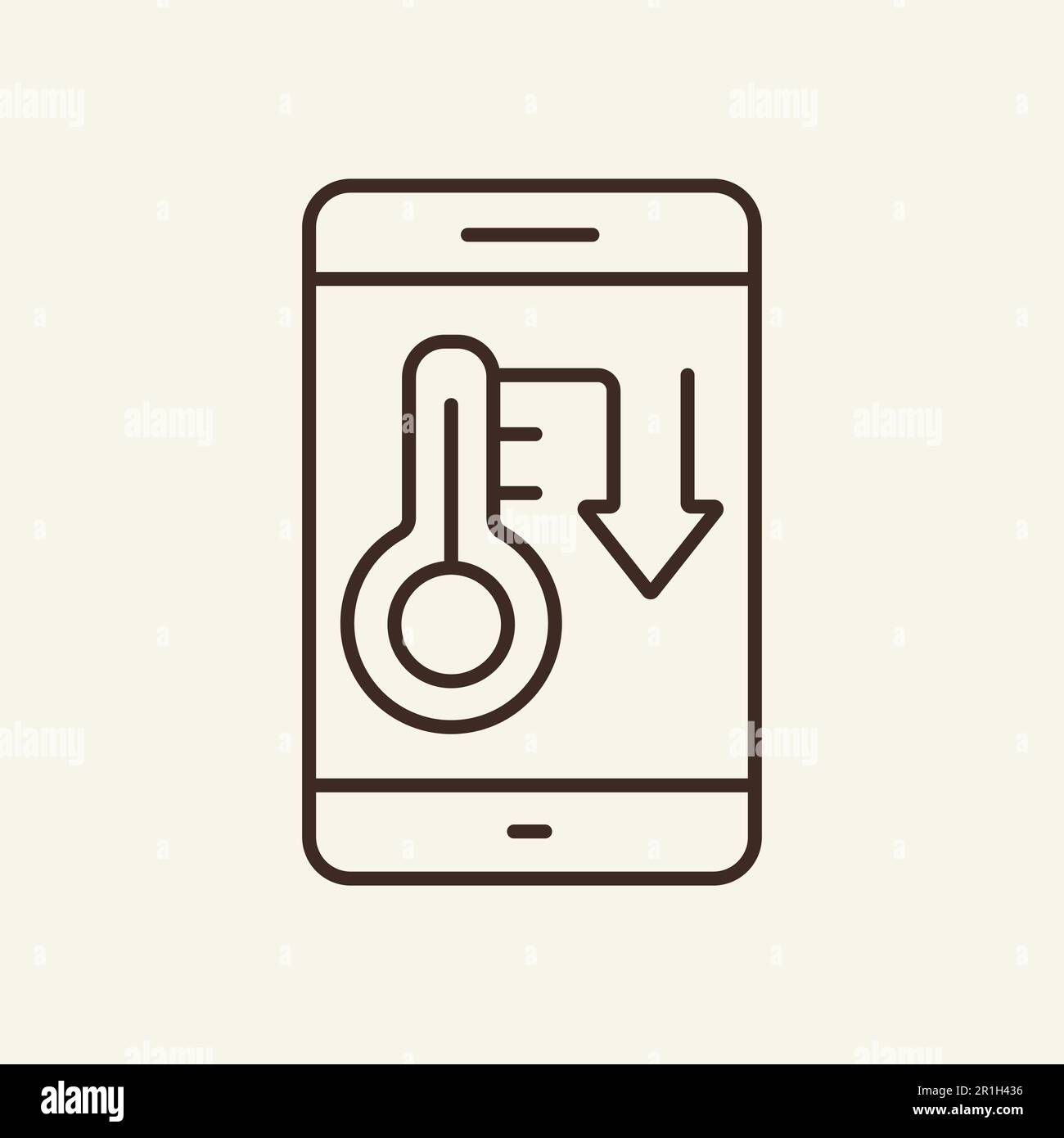 Reducing temperature line icon Stock Vector Image & Art - Alamy