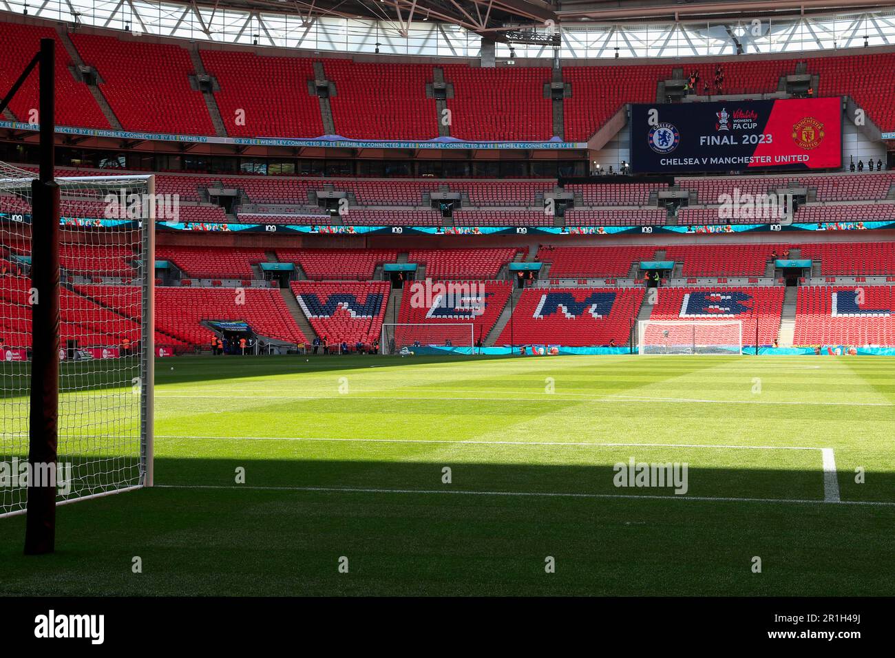Interior view of Wembley Stadium ahead of the Vitality Women's FA Cup ...