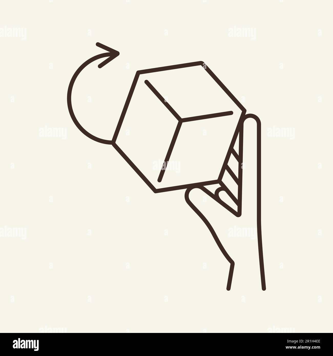 3D object line icon Stock Vector Image & Art - Alamy