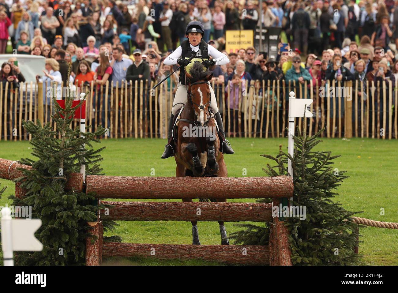 Pippa Funnell riding Majas Hope clears fence 21 during the Cross ...