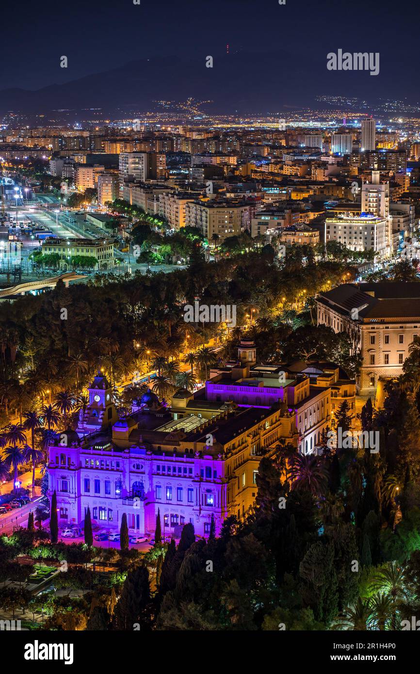 Beautiful malaga night hi-res stock photography and images - Alamy