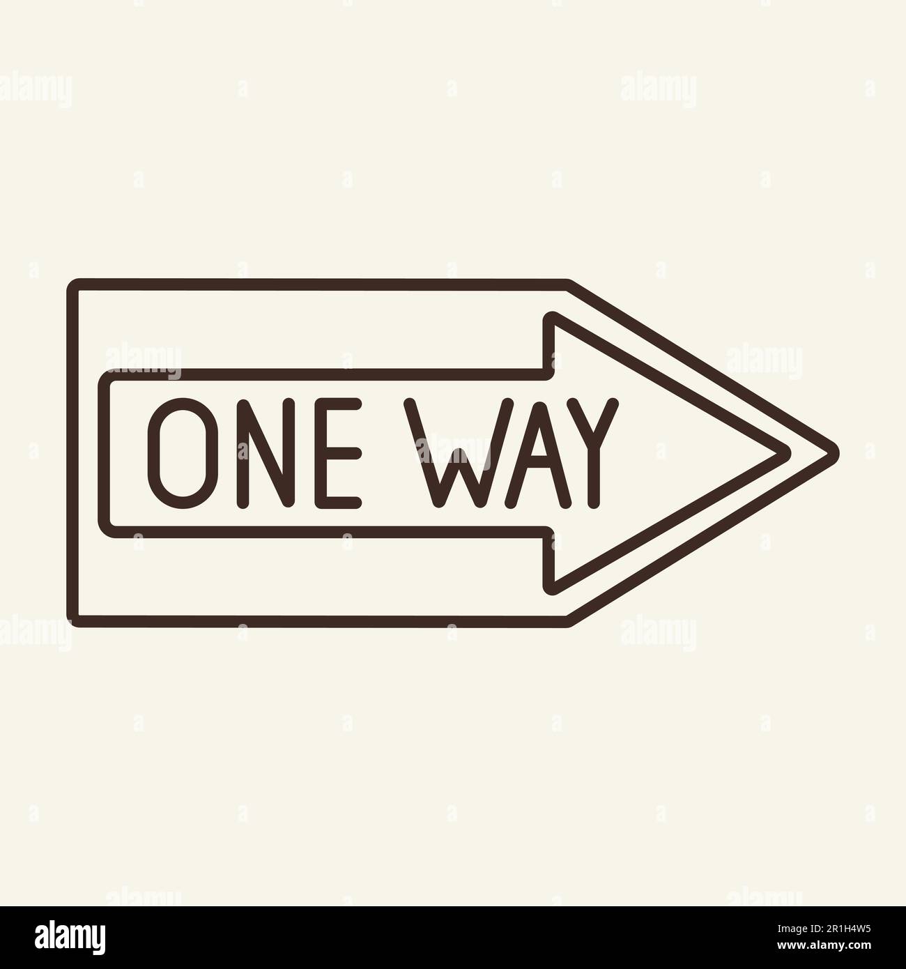 One way line icon Stock Vector Image & Art - Alamy