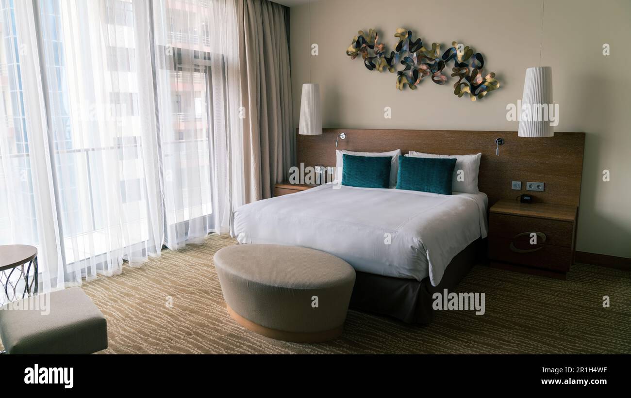 Baku, Azerbaijan - November 2022: Hotel room of Baku JW Marriott ...