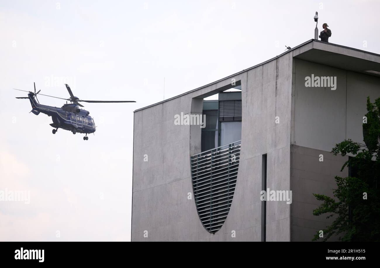 Berlin, Germany. 14th May, 2023. A Federal Police helicopter takes off ...