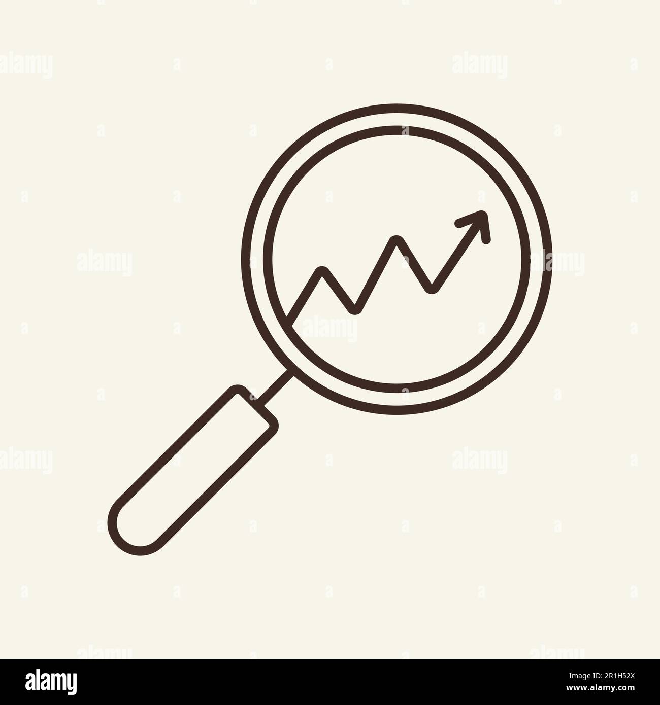 Graph under magnifying glass line icon Stock Vector Image & Art - Alamy