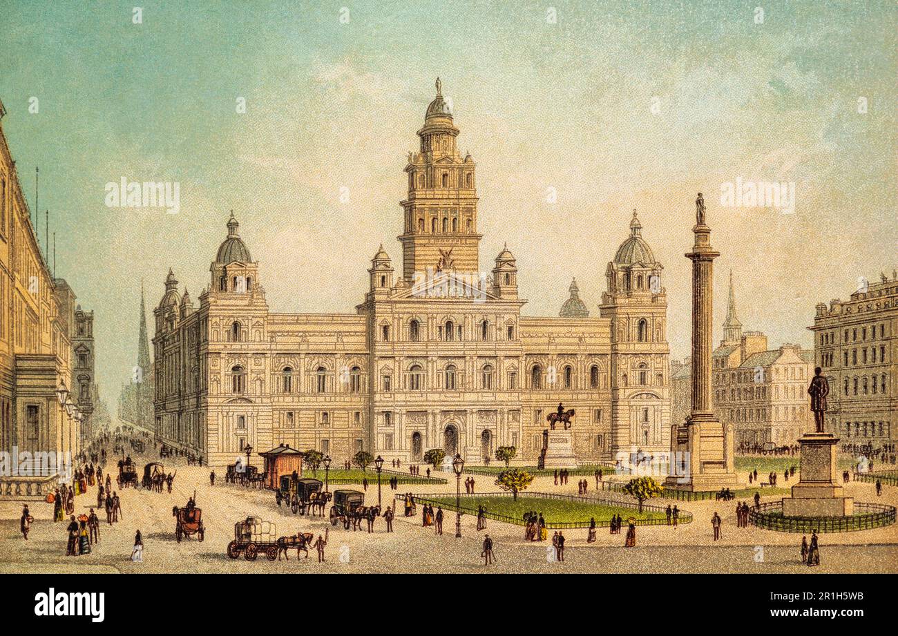 The new municipal buildings at George Square, Glasgow, Scotland, Great ...