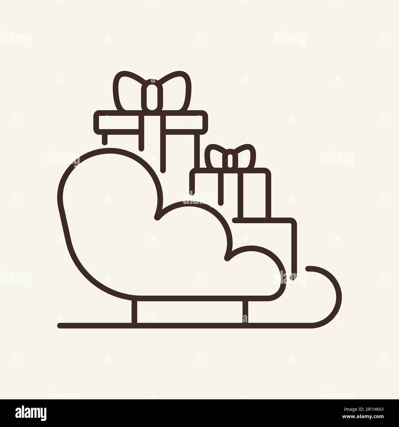 Winter sled icon outline Stock Vector Images - Alamy