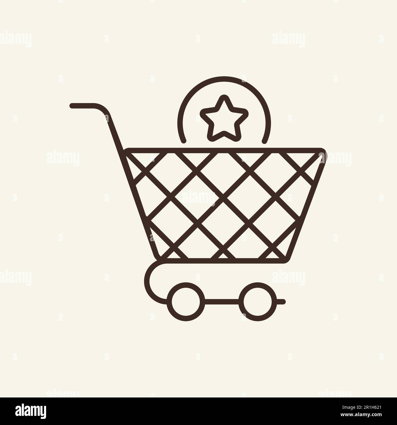 Shopping basket star line Stock Vector Images - Alamy