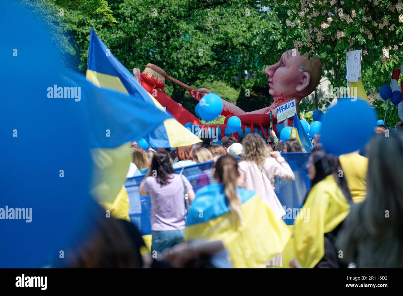 Aachen, Germany. 14th May, 2023. Participants of a demonstration ...