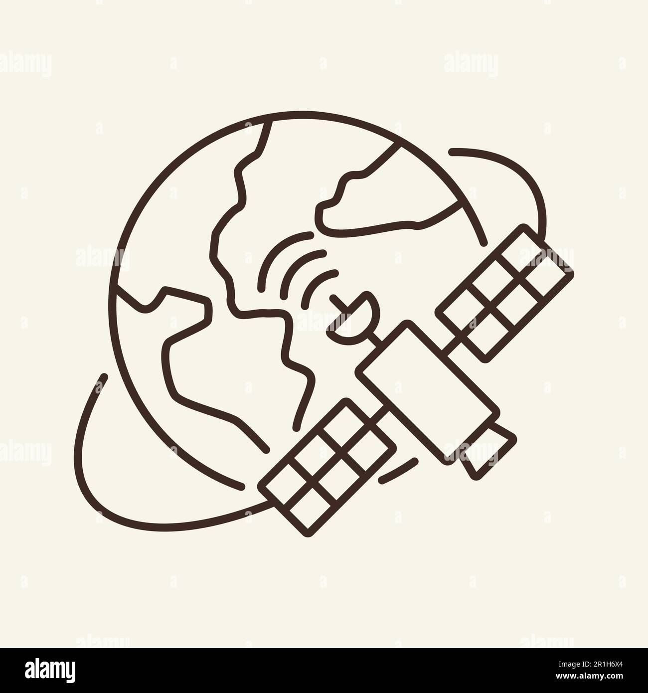 Satellite and Earth line icon Stock Vector Image & Art - Alamy