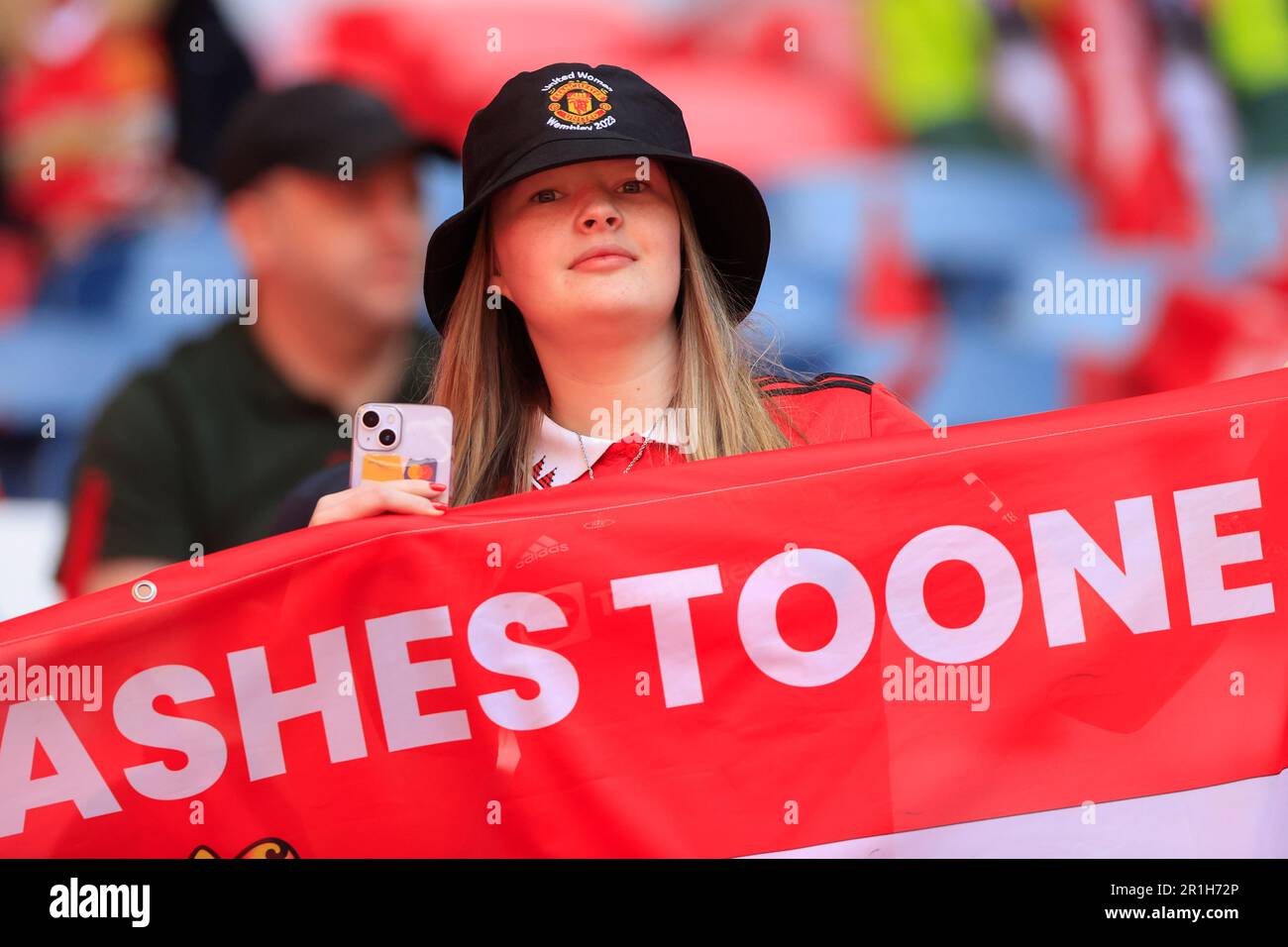 Young Manchester United fan inside Wembley ahead of the Vitality Women ...