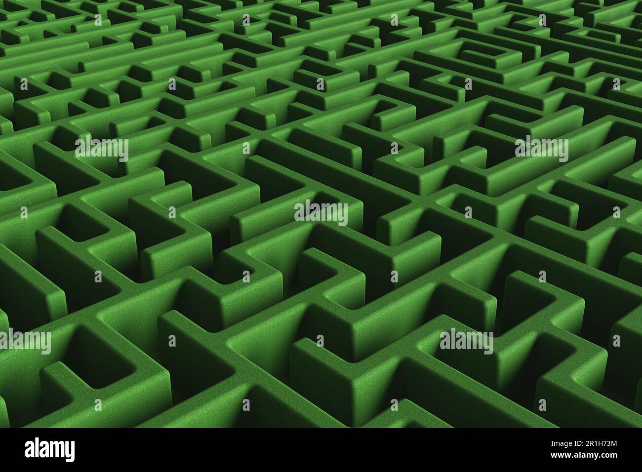 Endless green grassy maze with hard shadow. Illustration as a design ...