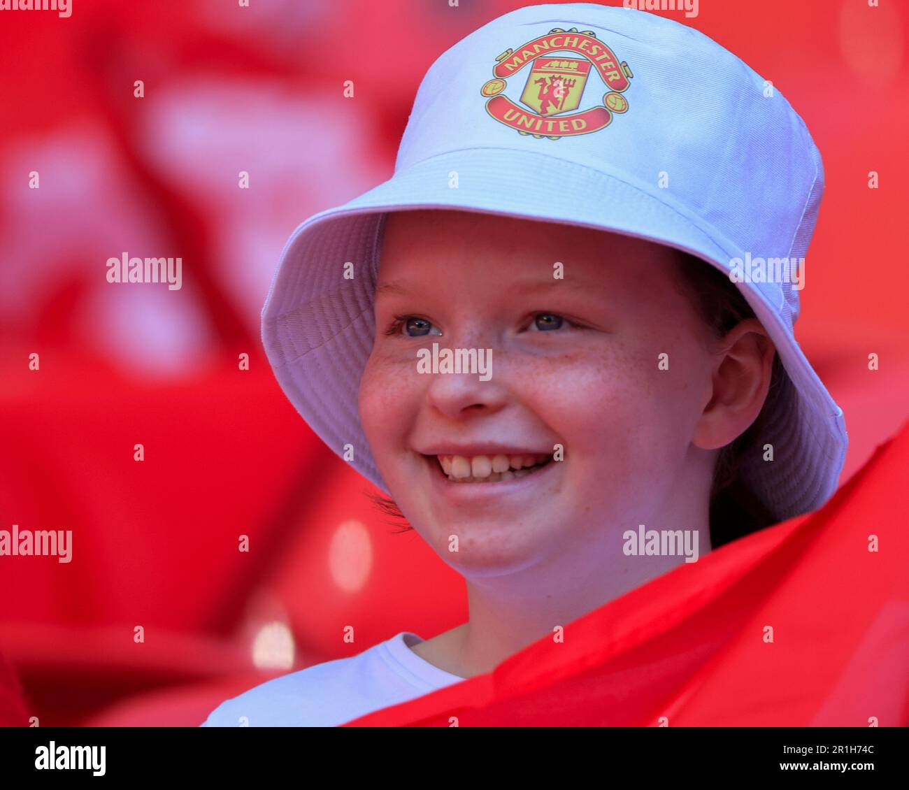 Young Manchester United fan inside Wembley ahead of the Vitality Women ...