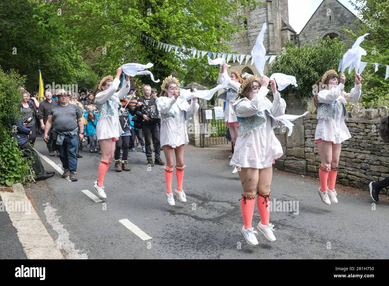 Randwick Wap, a cotswold villages traditional celecbration of spring. Boss Morris are in the ...