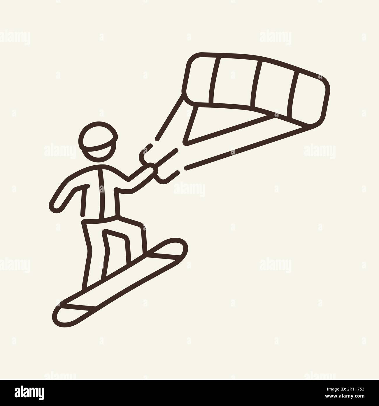 Kitesurfing line icon Stock Vector Images - Alamy