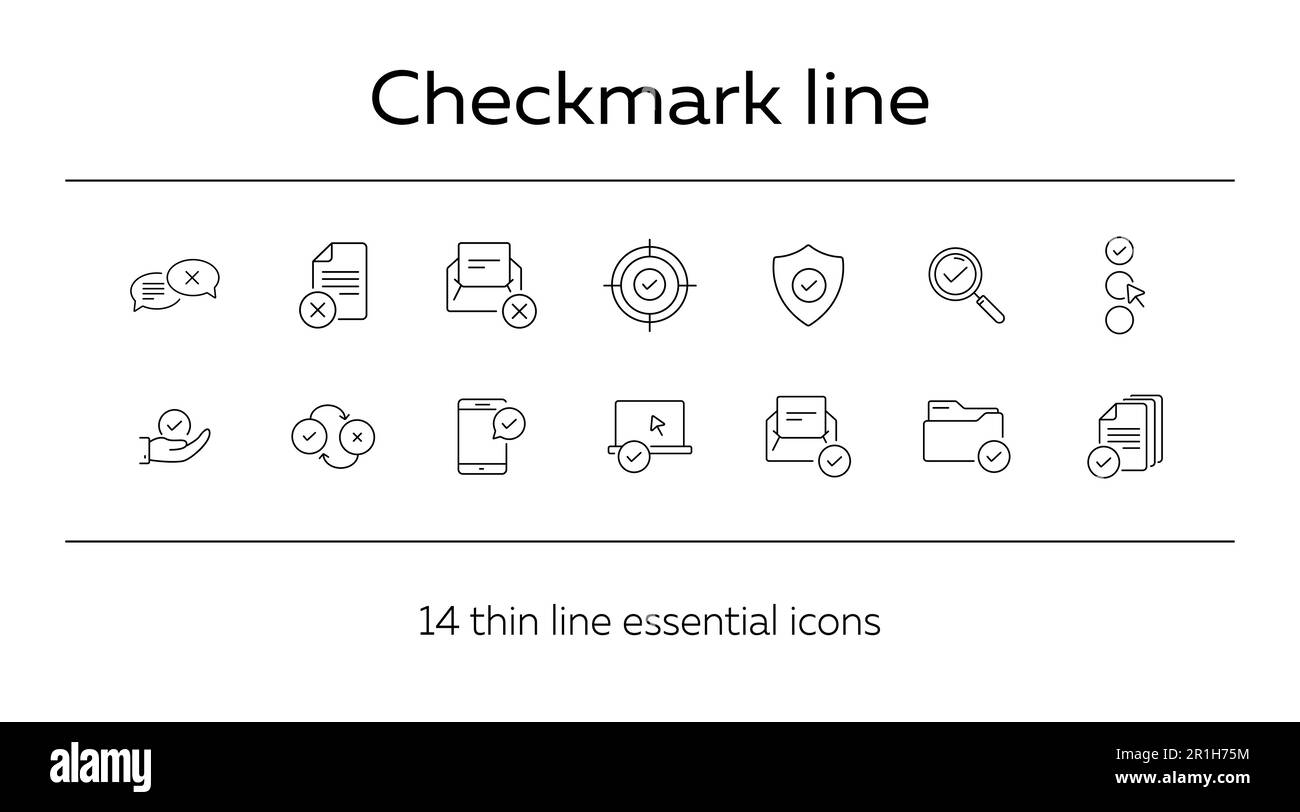 Checkmark line icons Stock Vector Image & Art - Alamy