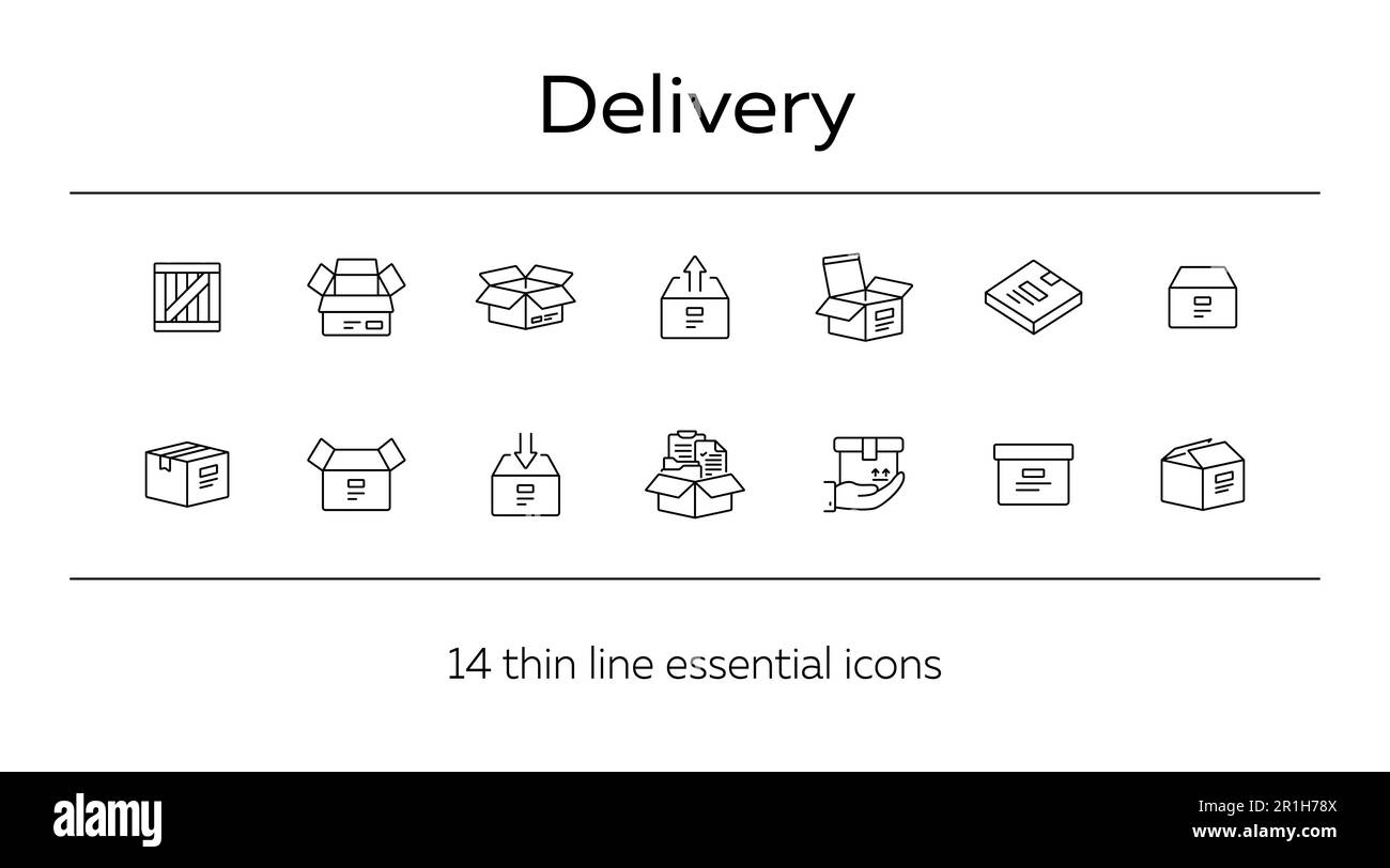 Delivery line icon set Stock Vector Image & Art - Alamy