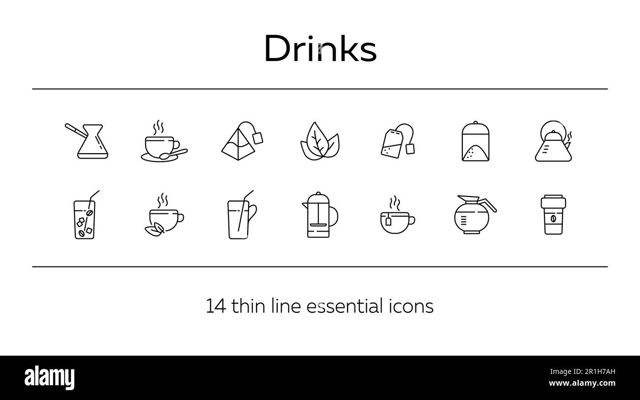 Green line drink logo Black and White Stock Photos & Images - Alamy