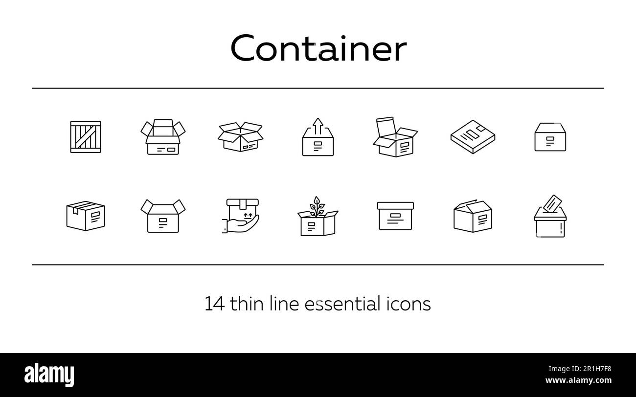 Container line icon set Stock Vector Image & Art - Alamy
