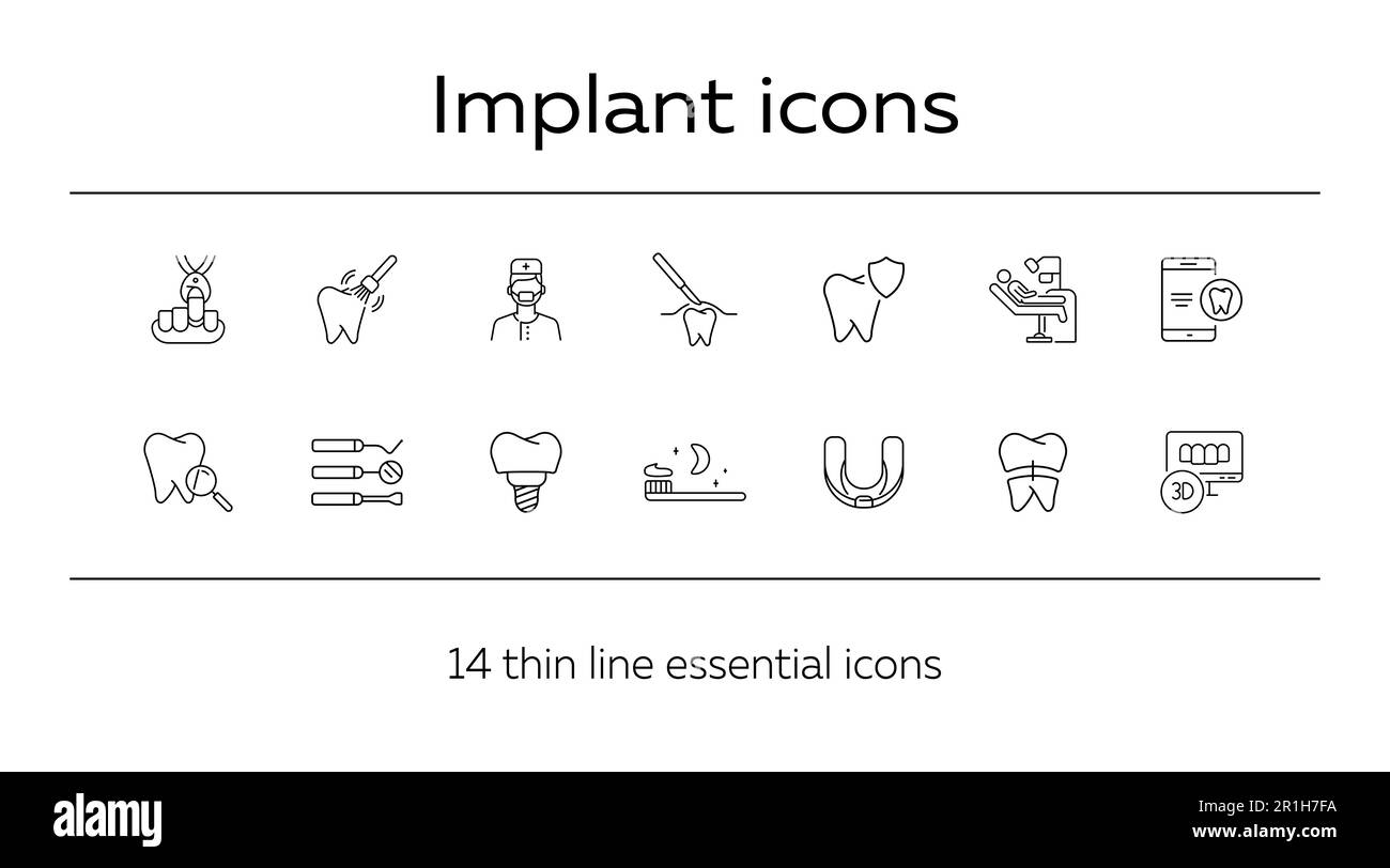 Implant icons. Set of line icons Stock Vector Image & Art - Alamy