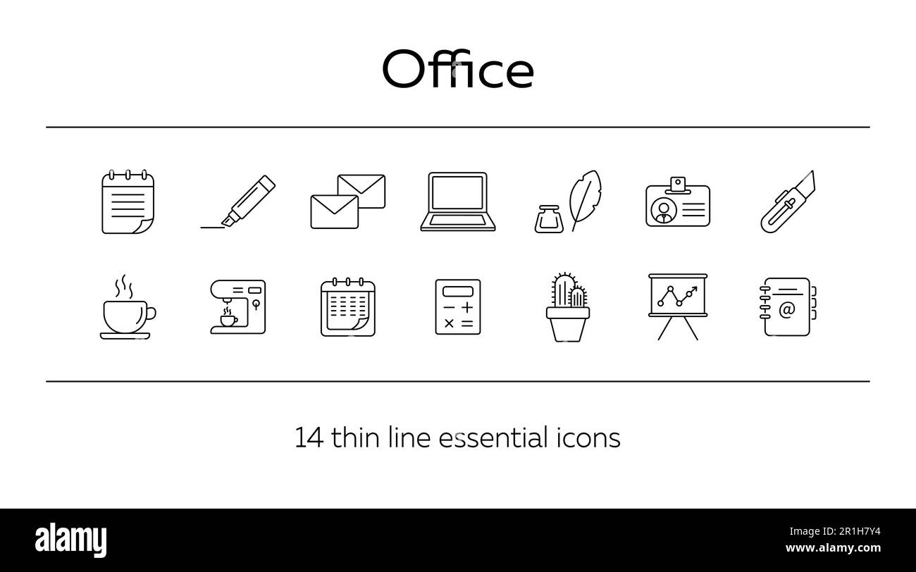 Office icon set Stock Vector Image & Art - Alamy