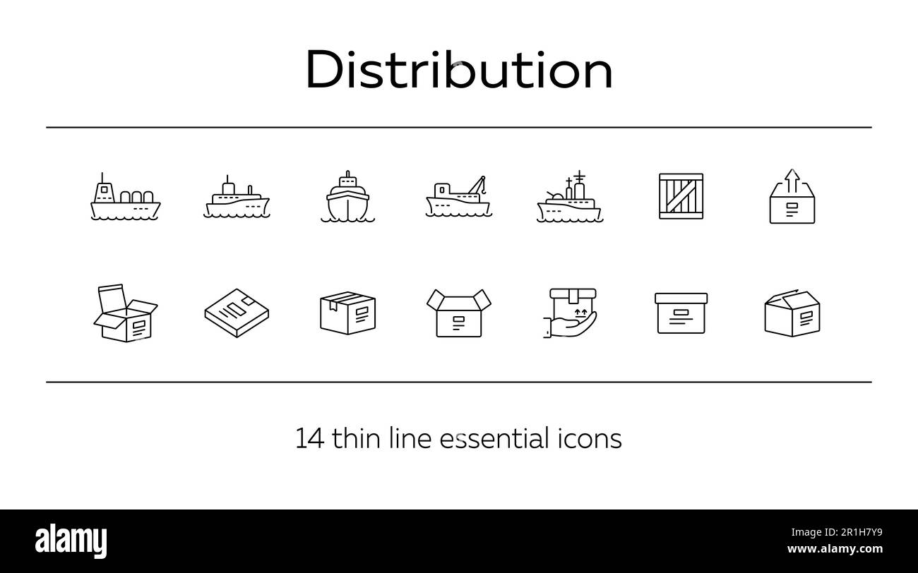 Distribution icon Black and White Stock Photos & Images - Alamy