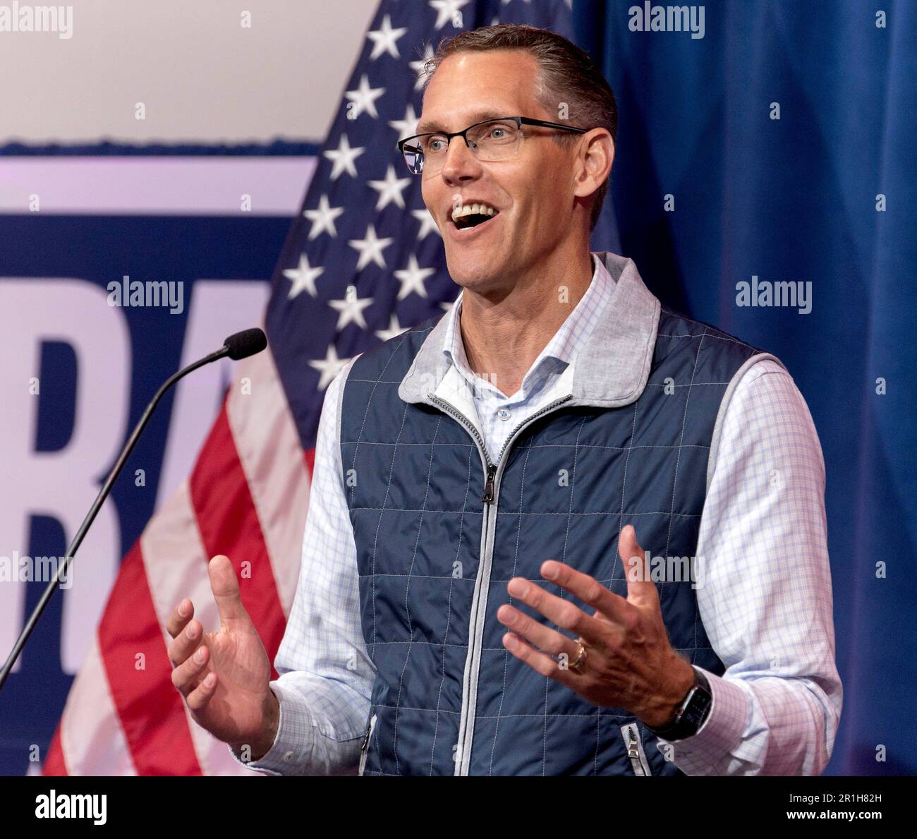 Sioux Center, Iowa, USA. 13th May, 2023. Representative RANDY FEENSTRA ...
