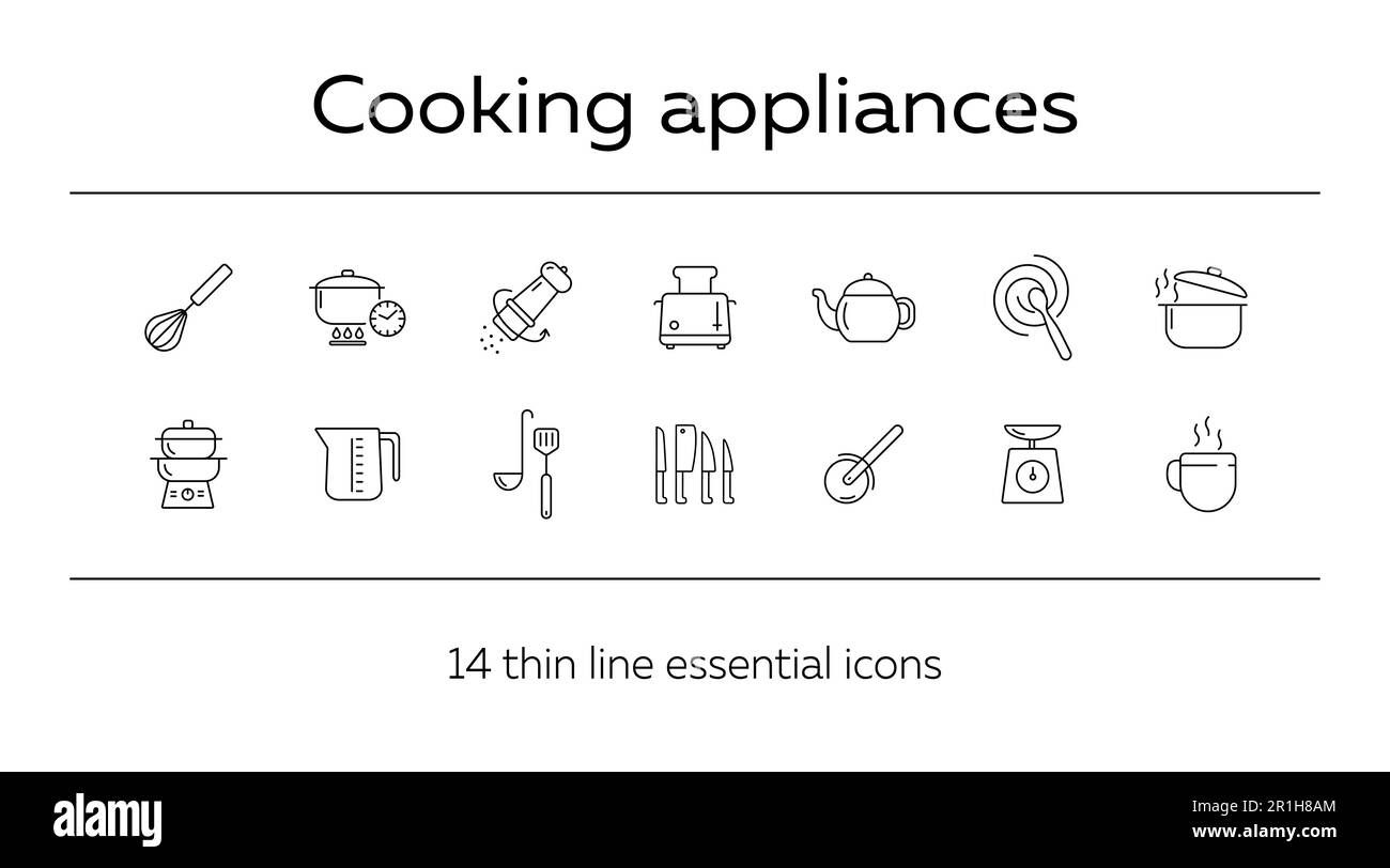 Cooking appliances icons Stock Vector Image & Art - Alamy