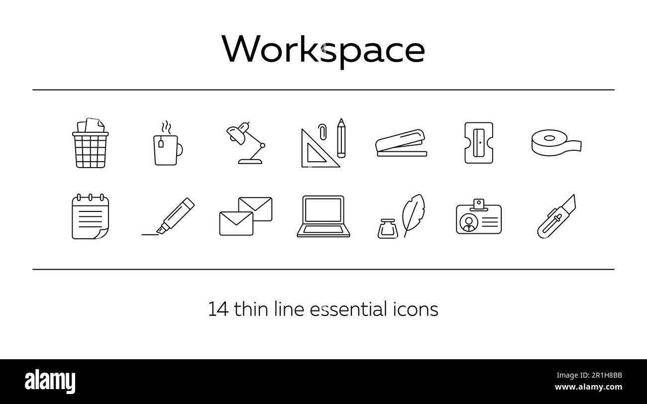 Workspace icon set Stock Vector Image & Art - Alamy