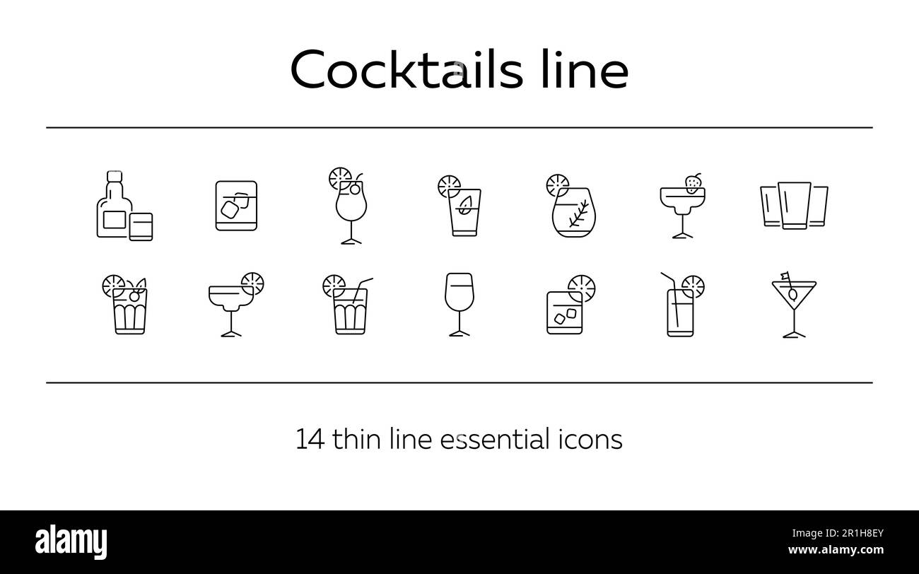 Menu sign cocktails Black and White Stock Photos & Images - Alamy