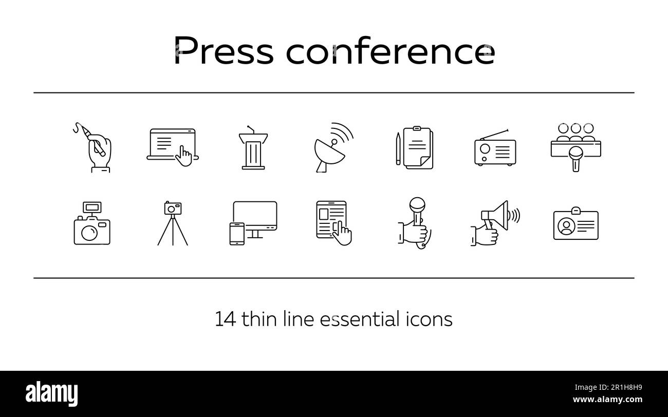 Press conference icons Stock Vector Image & Art - Alamy