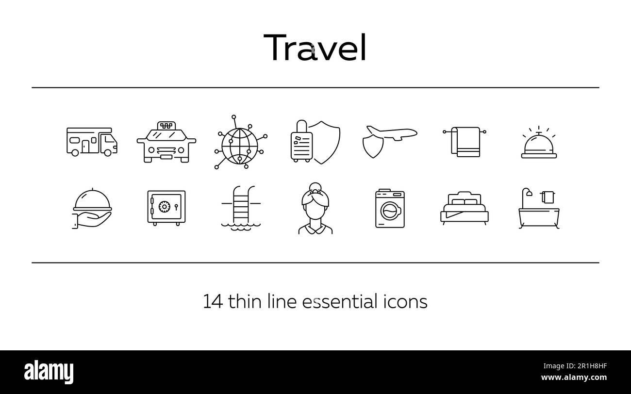 Travel line icon set Stock Vector Image & Art - Alamy