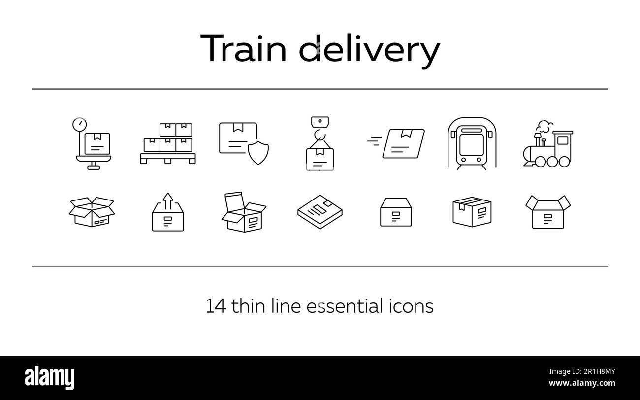 Train delivery icons Stock Vector Image & Art - Alamy