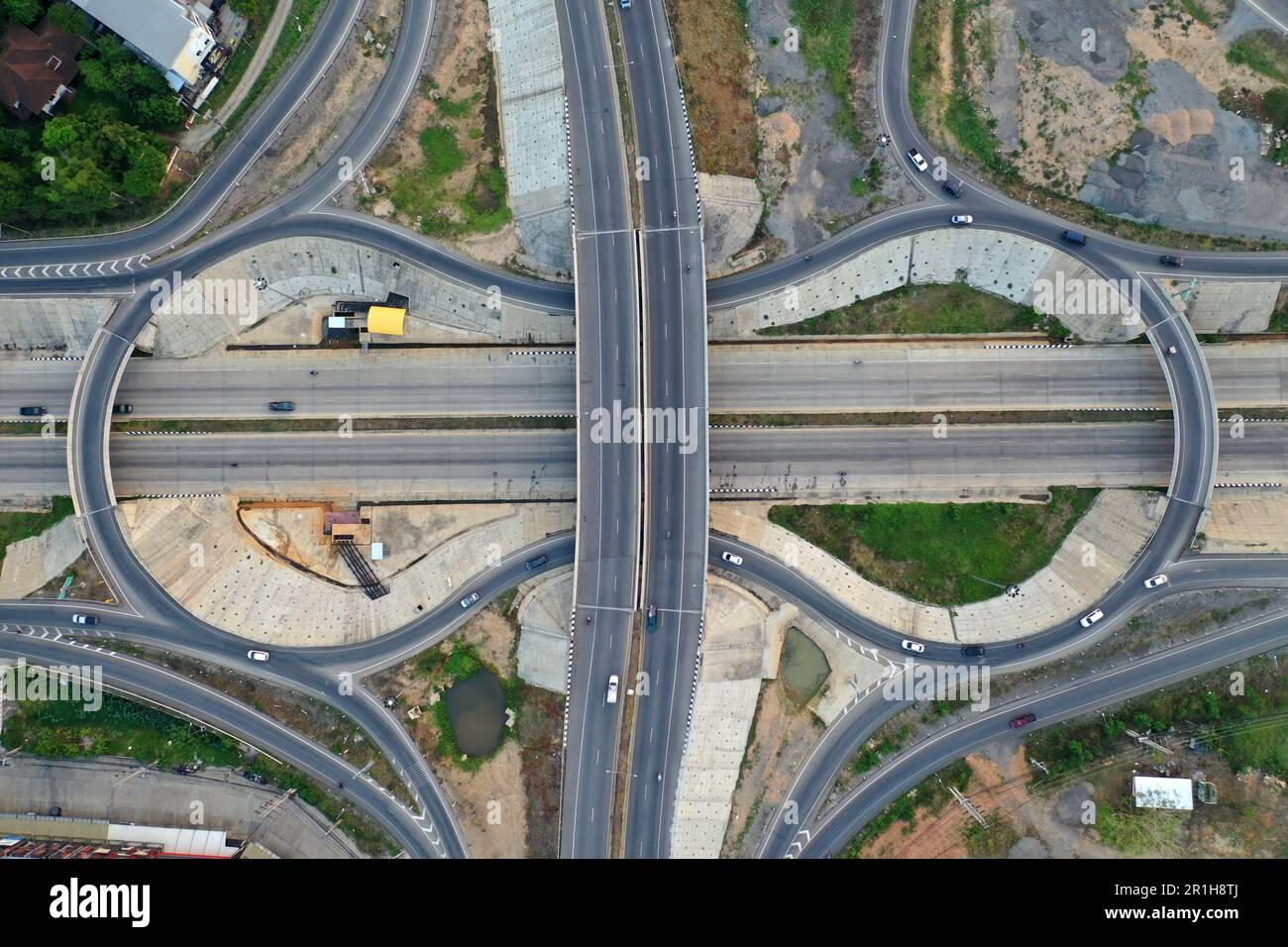 Aerial view, Beautiful high way street in Chiang Mai, Thailand Stock ...