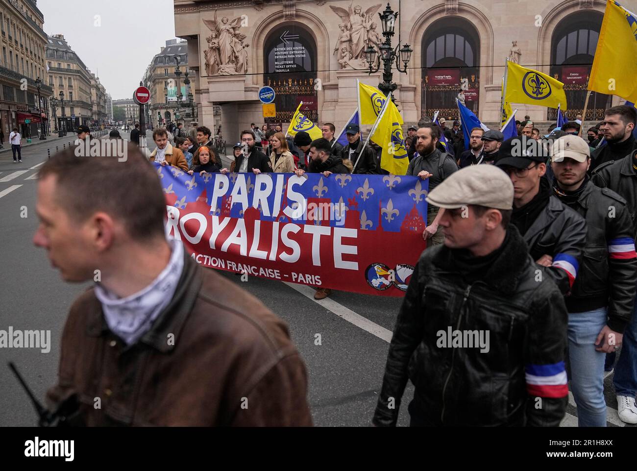 Pro-monarchy activists of the Action Francaise movement, march with ...