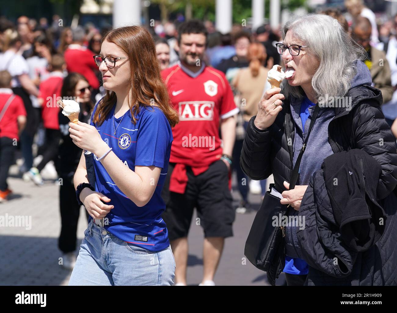 Chelsea fans enjoy an ice-cream ahead of the Vitality Women's FA Cup ...