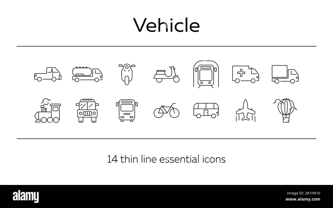 Vehicle line icon set Stock Vector Image & Art - Alamy