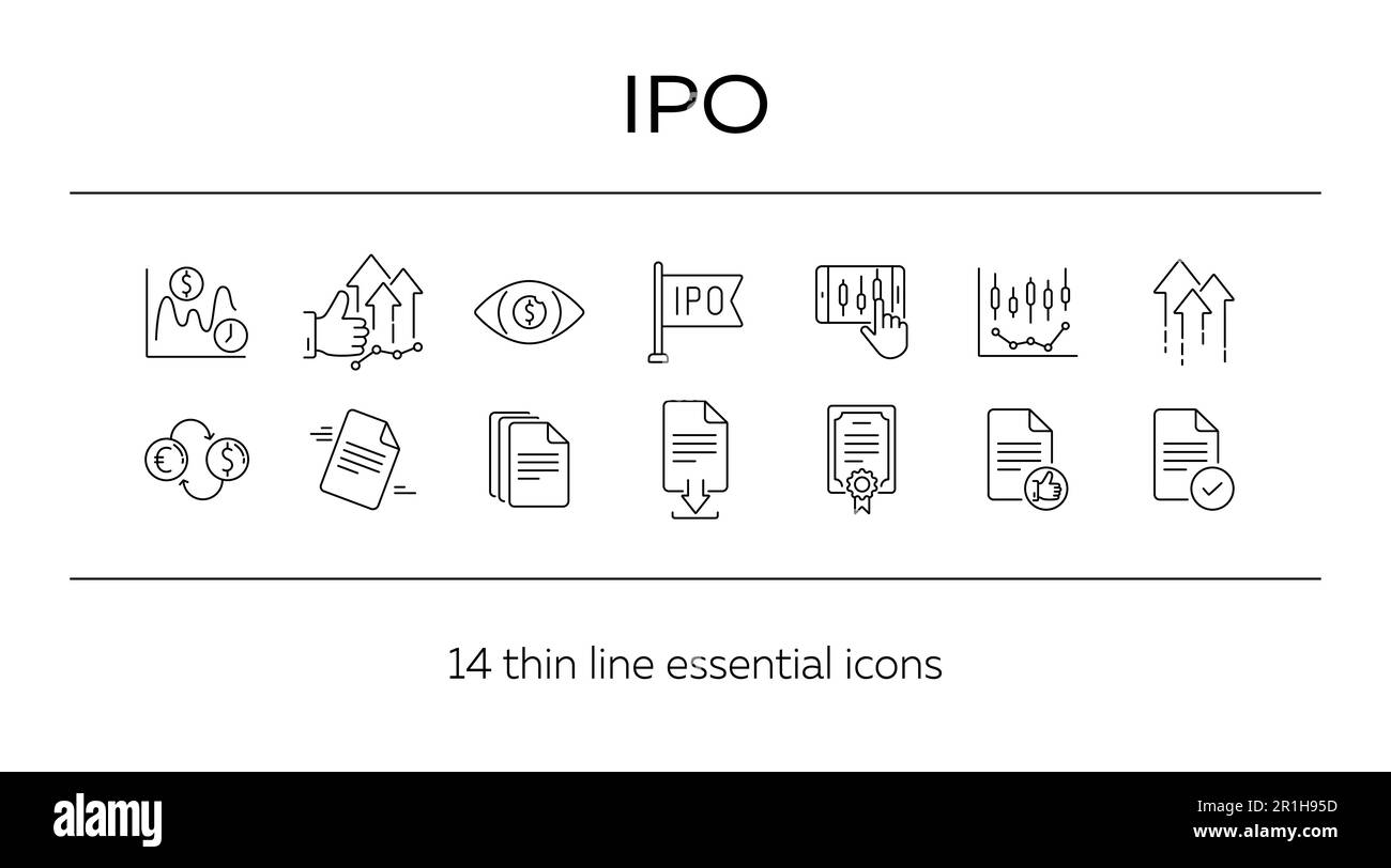 IPO icon set Stock Vector Image & Art - Alamy