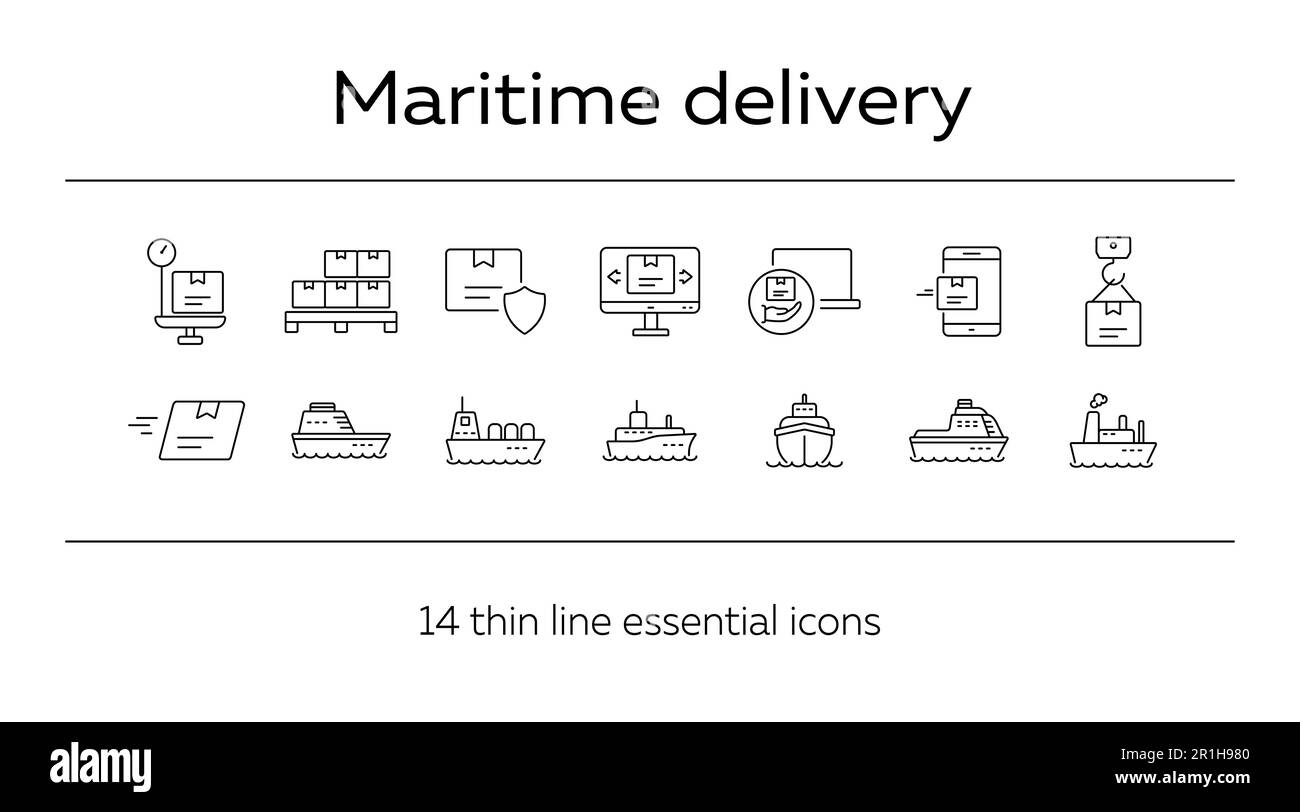 Maritime delivery icons Stock Vector Image & Art - Alamy