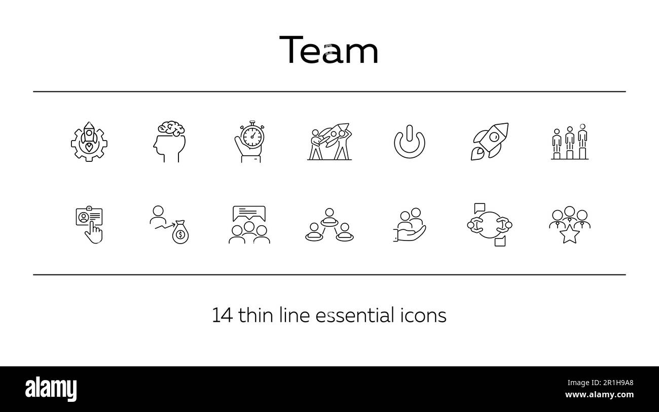 Team line icon set Stock Vector Image & Art - Alamy