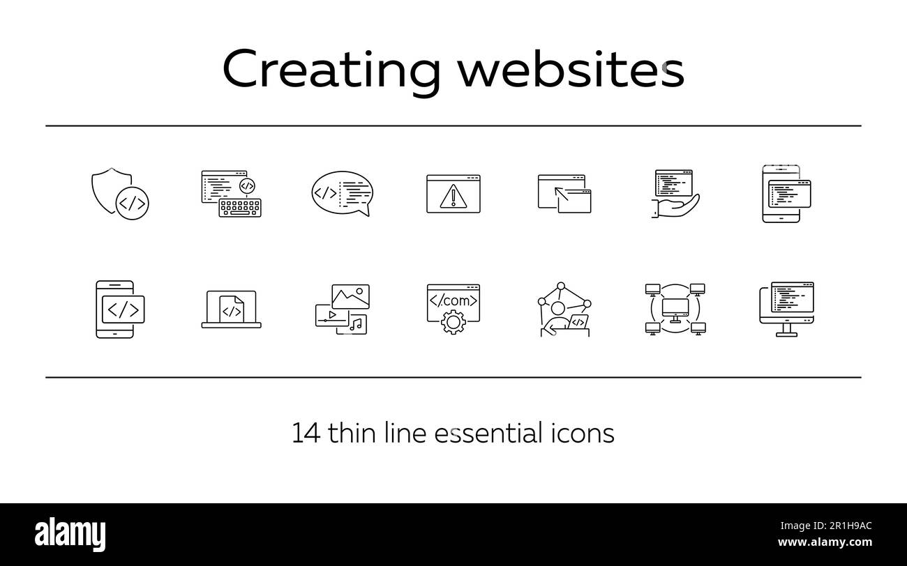 Creating websites icons Stock Vector Image & Art - Alamy Creating websites icons Stock Vector Image & Art - Alamy