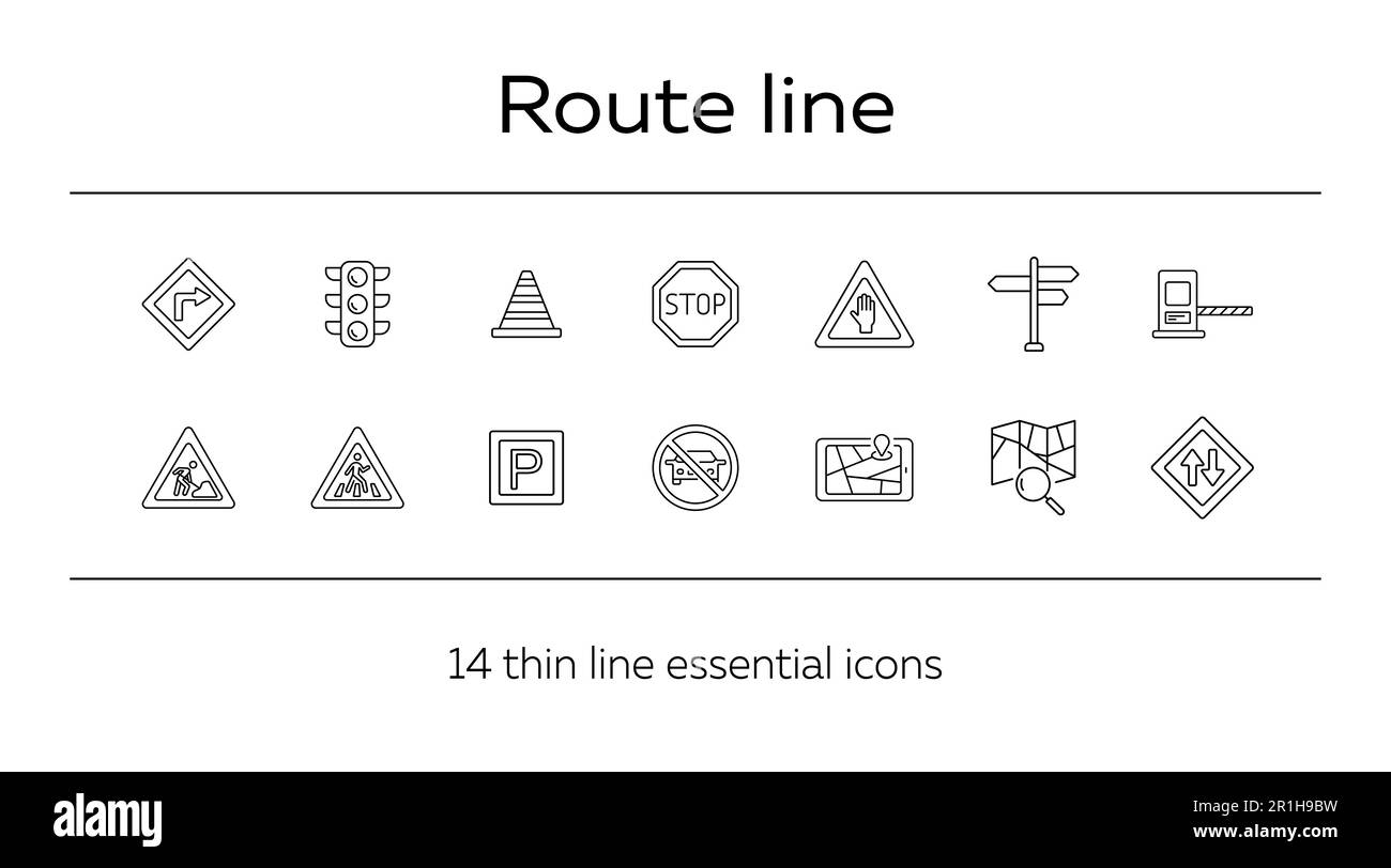 Route line icons Stock Vector Image & Art - Alamy