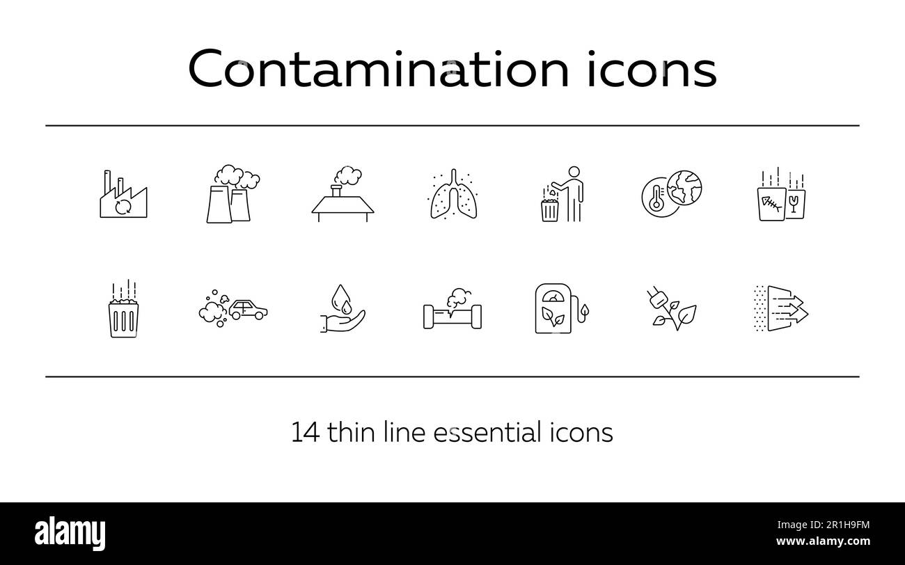 Contamination icons. Set of line icons Stock Vector Image & Art - Alamy