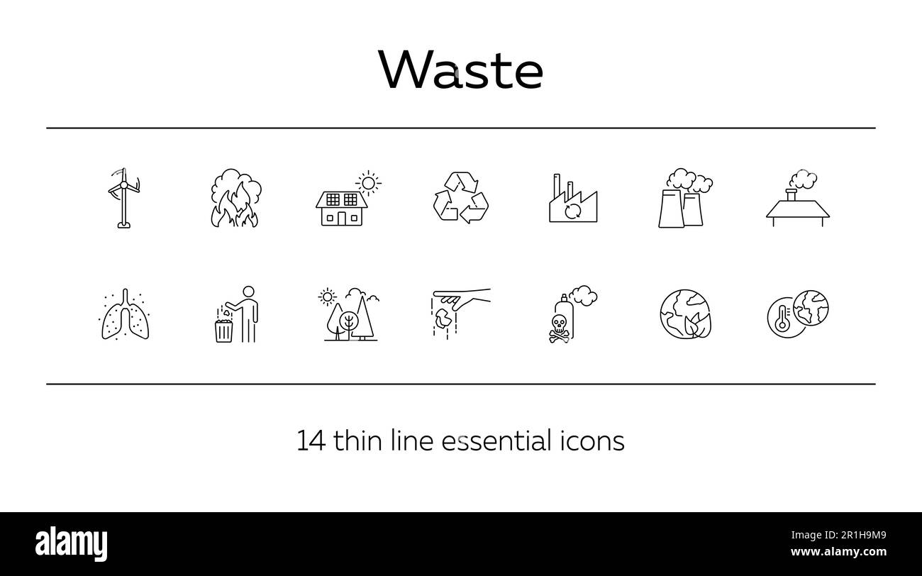 Waste line icon set Stock Vector Image & Art - Alamy